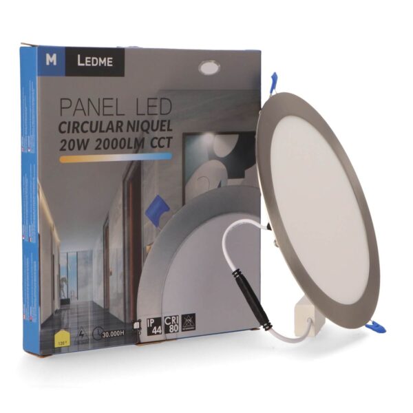 Downlight LED empotrable circular 20W Níquel - Efimarket