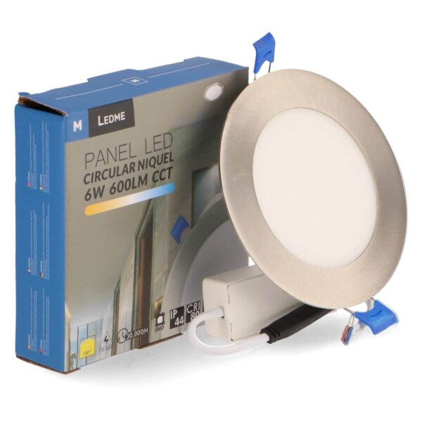 Downlight LED empotrable circular 6W Níquel - Efimarket