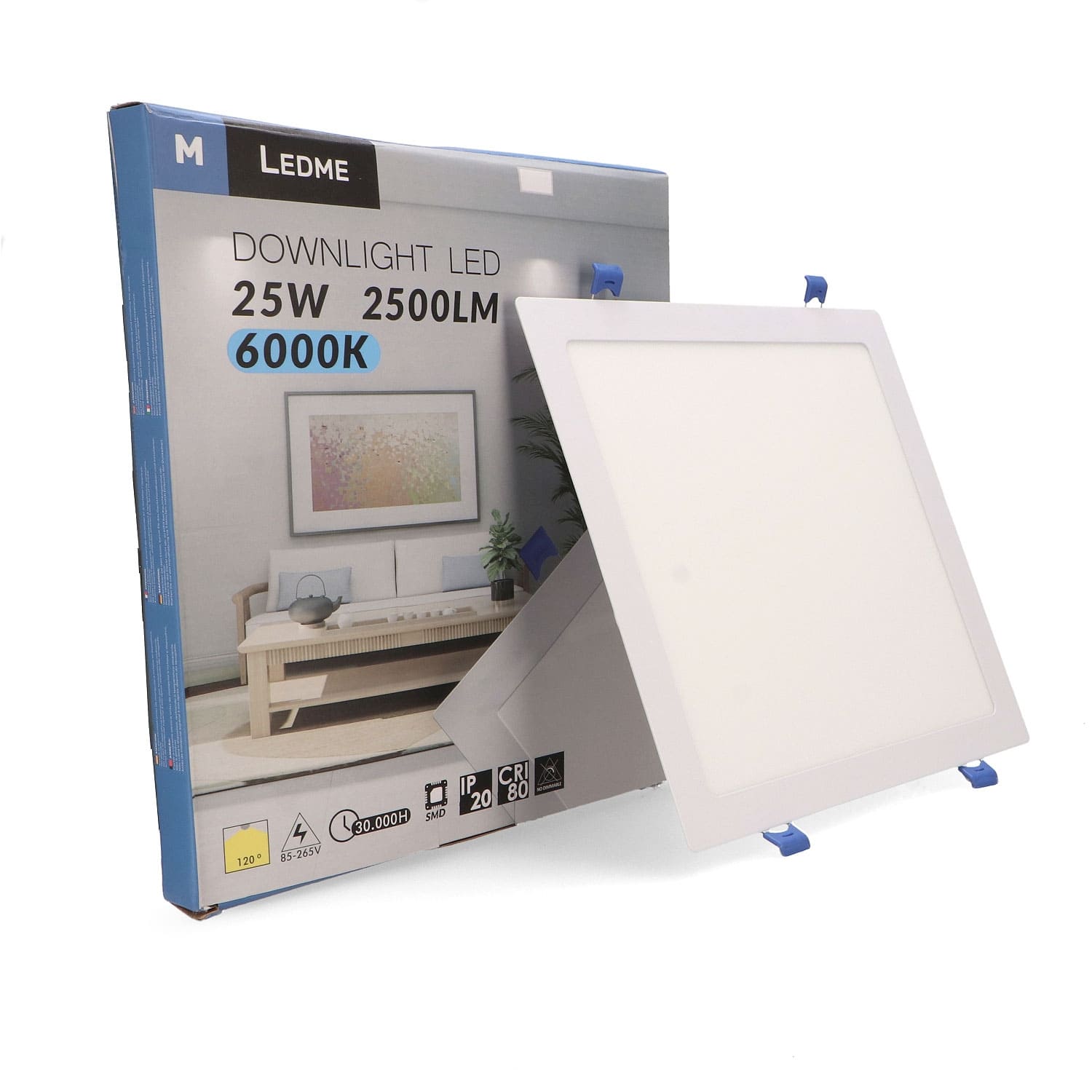 Downlight LED Empotrable Cuadrado 25W Serie Slim - Efimarket