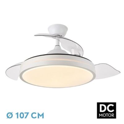 Ventilador de techo Apache Blanco 59W Aspas Retráctiles - Efimarket